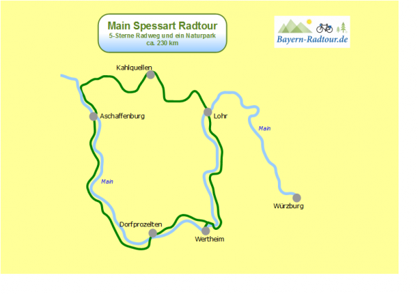 Karte Main Spessart Tour - Bayern Radtour